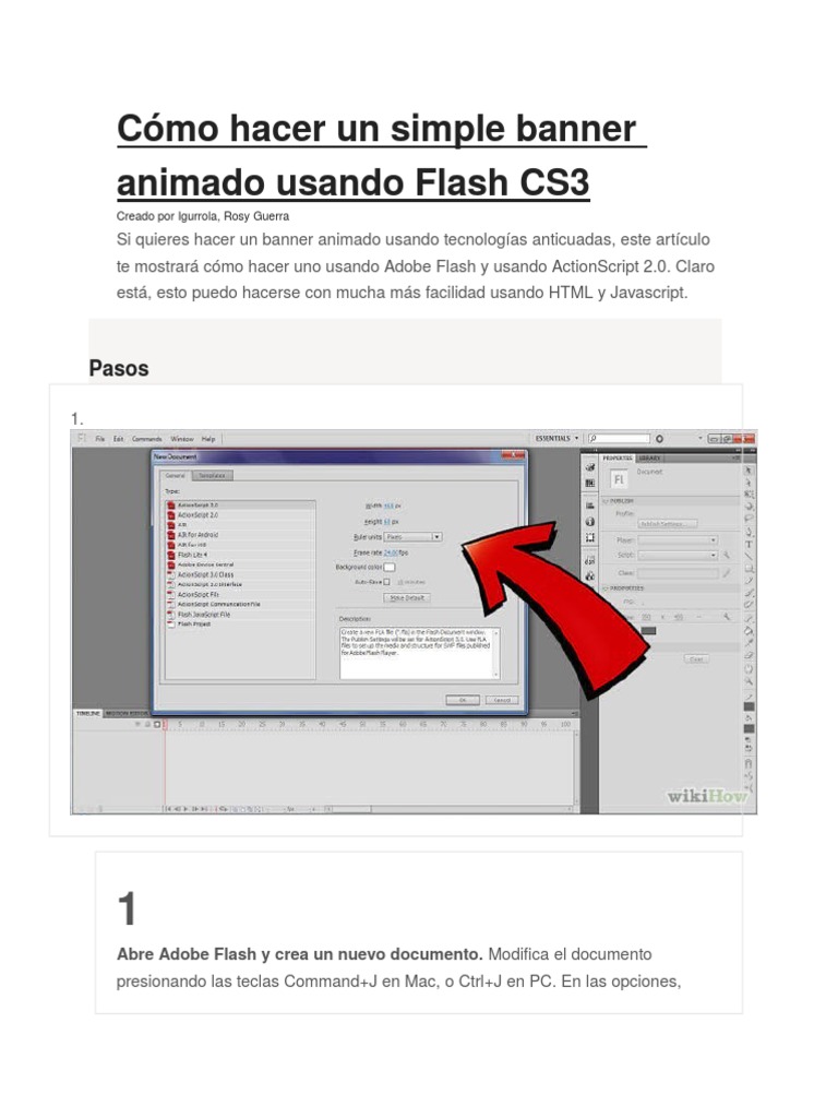Cómo Hacer Un Simple Banner Animado Usando Flash CS3 | PDF | Point and Click | Animación