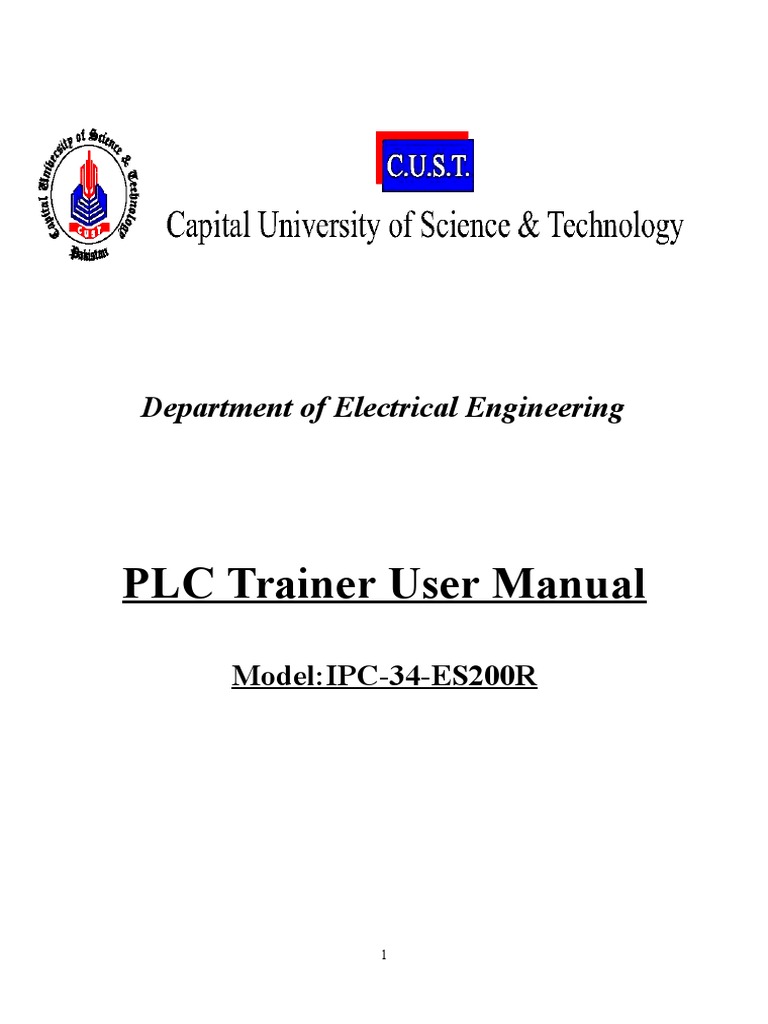 PLC Trainer User Manual: Department of Electrical Engineering | PDF