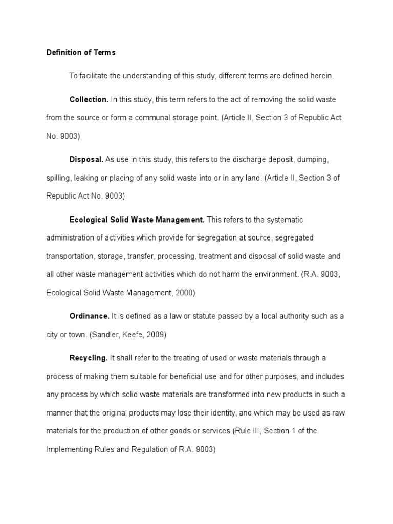 Sample Definition of Terms | PDF