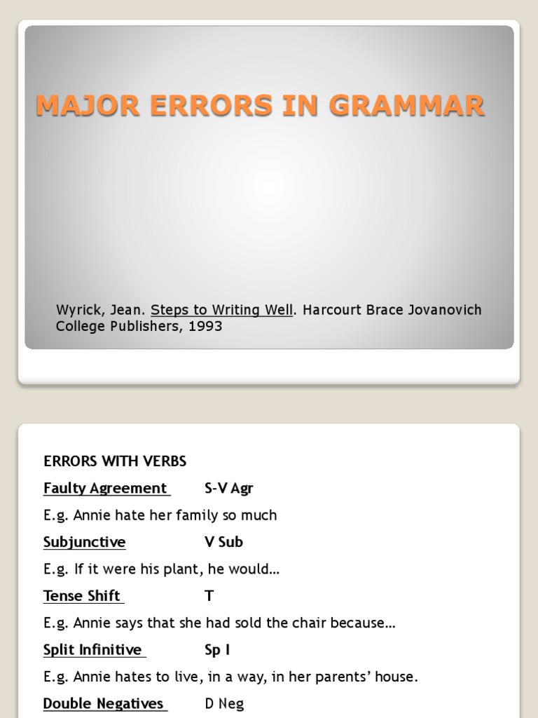 Main Errors in Grammar and Punctuation | PDF | Comma | Sentence ... Main Errors in Grammar and Punctuation | PDF | Comma | Sentence ...