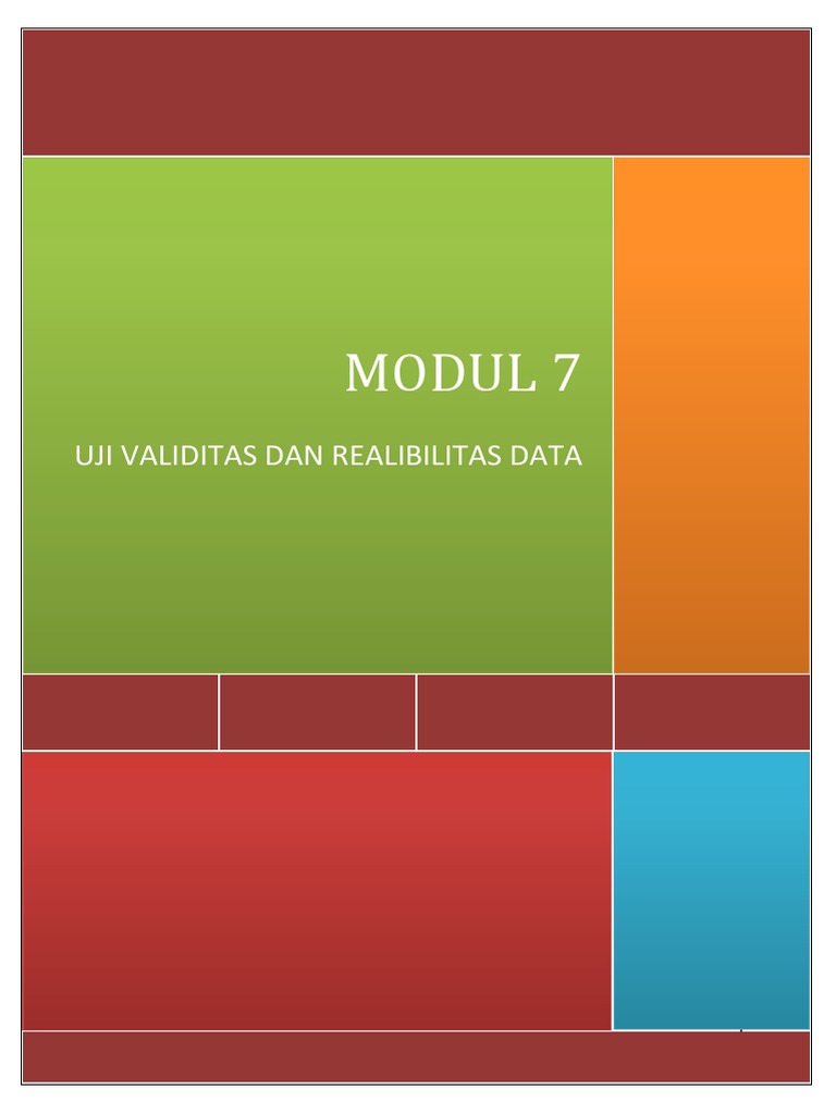 Modul 7 Uji Validitas Dan Reliabilitas Upload Web | PDF
