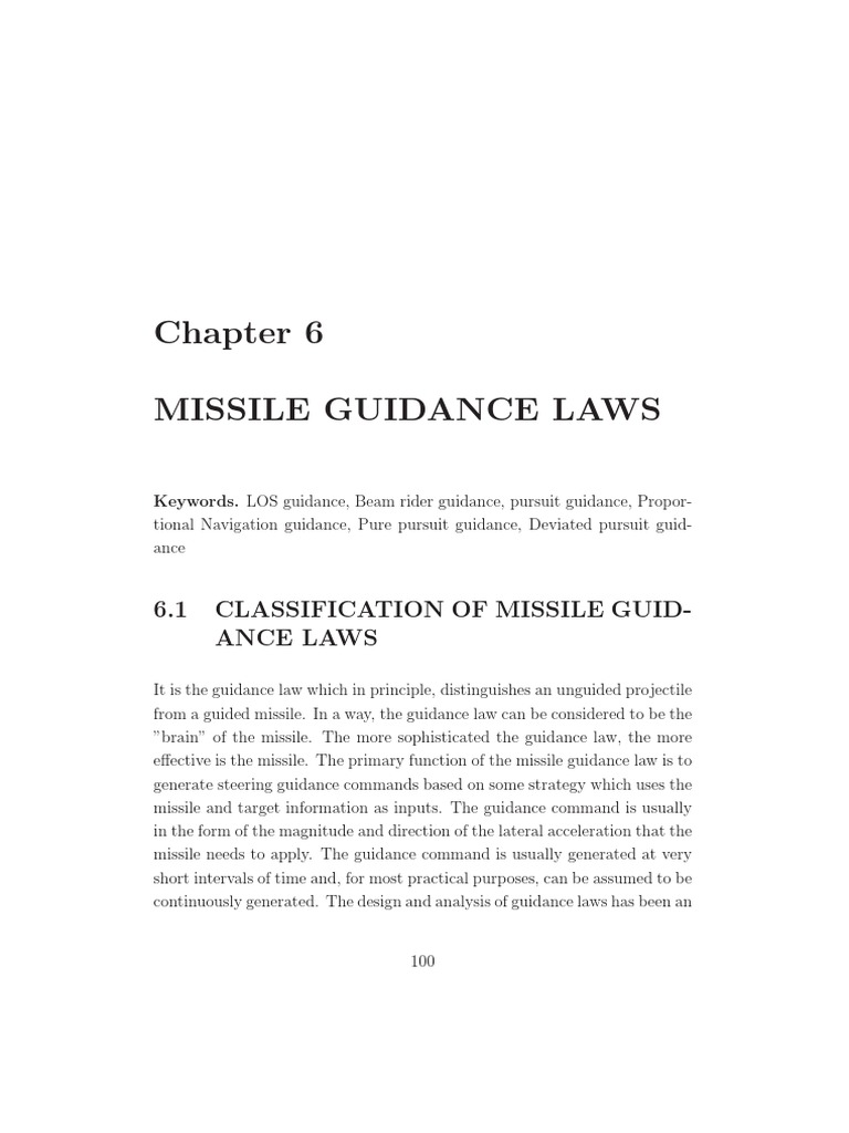 Missile Guidance Laws | Download Free PDF | Guidance System | Missile