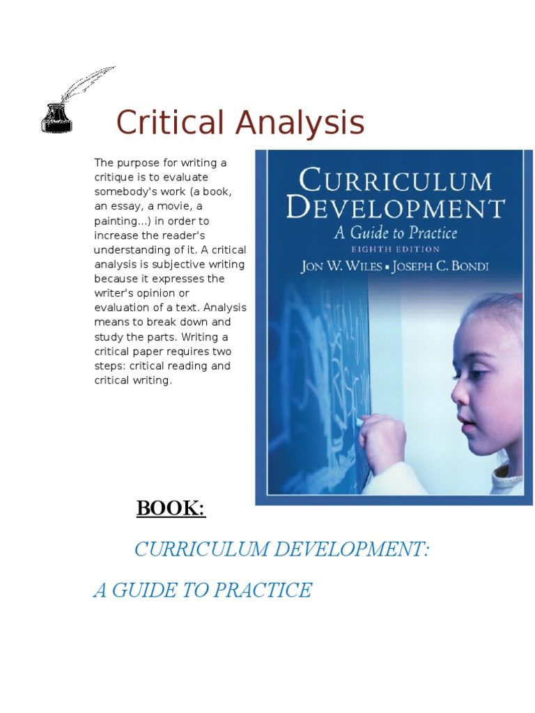 Critical Analysis: Curriculum Development: A Guide To Practice | PDF ...