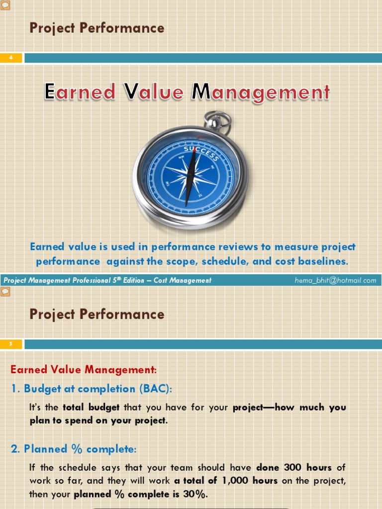 Project Management - Earned Value Management - Primavera P6 | PDF ...