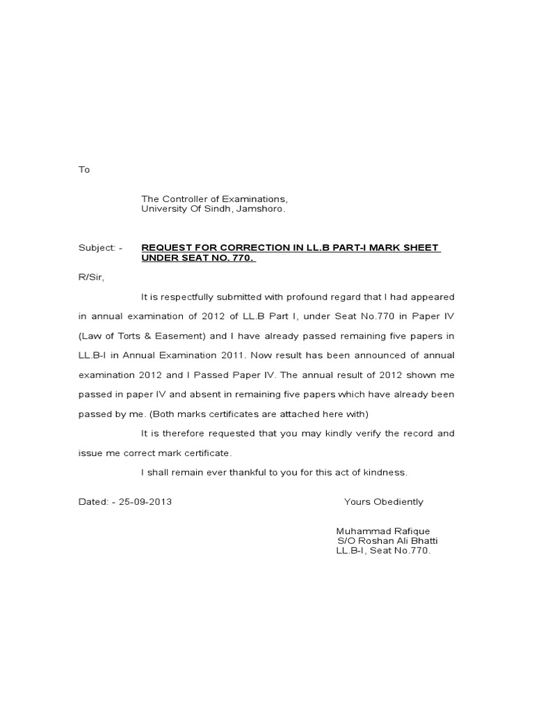 Correction Marksheet | PDF