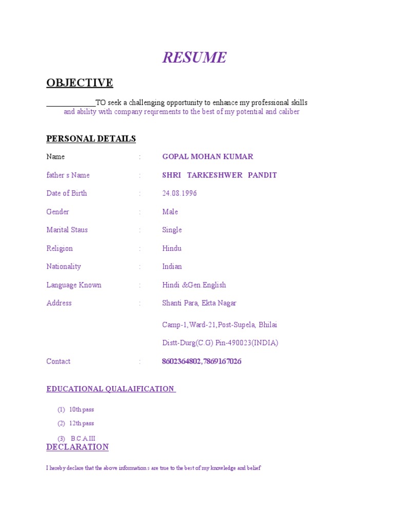Resume .Mohan | PDF