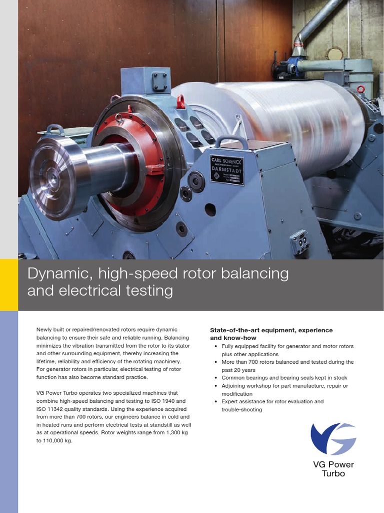 VG Power Turbo Rotor Balancing | PDF | Turbine | Bearing (Mechanical)