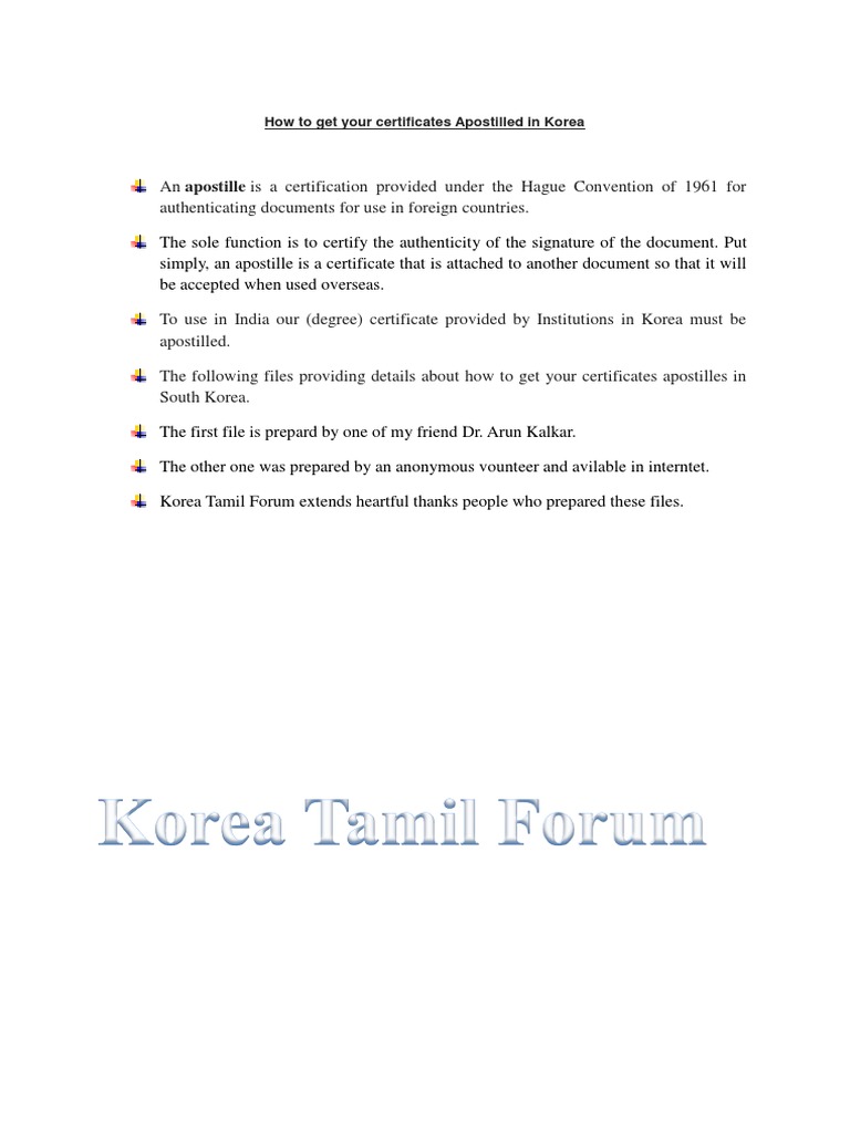 How To Get Your Cetificates Apostilled in South Korea | PDF | Notary ...