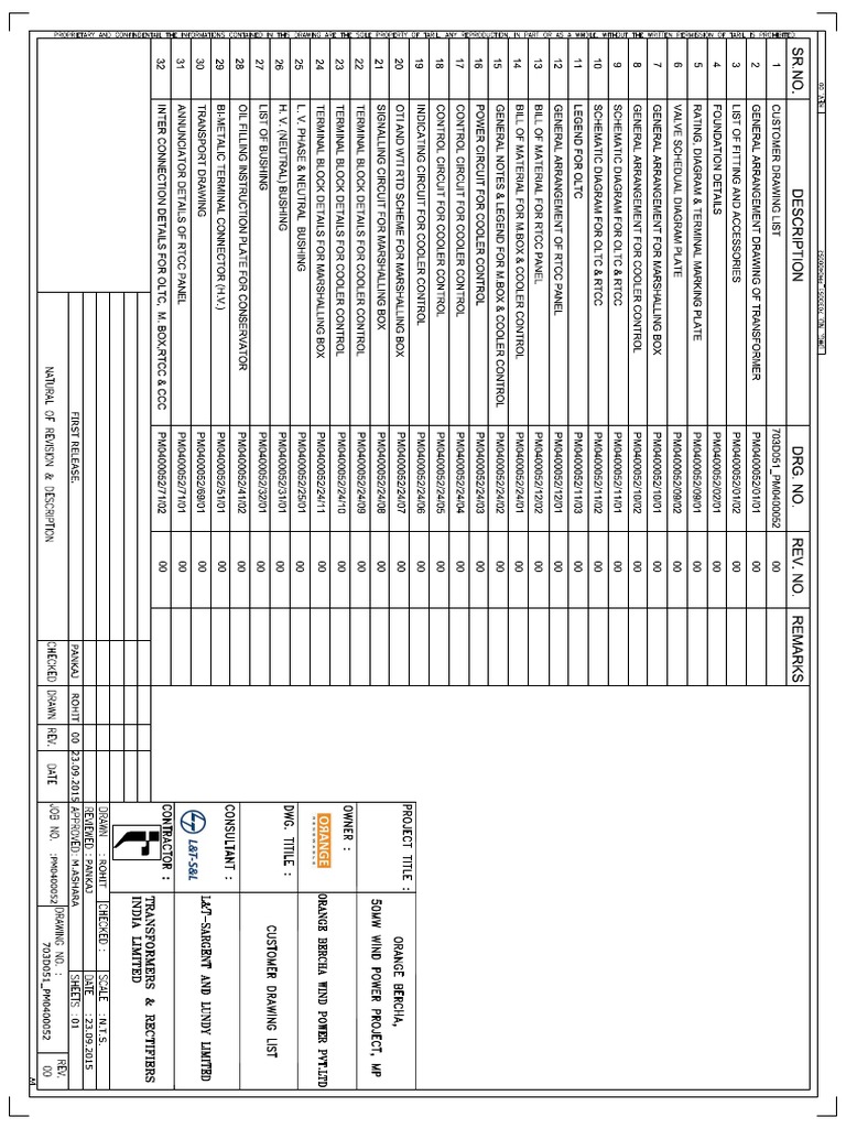 Power Transformer Complete Drawing Rev-00 | Download Free PDF ...