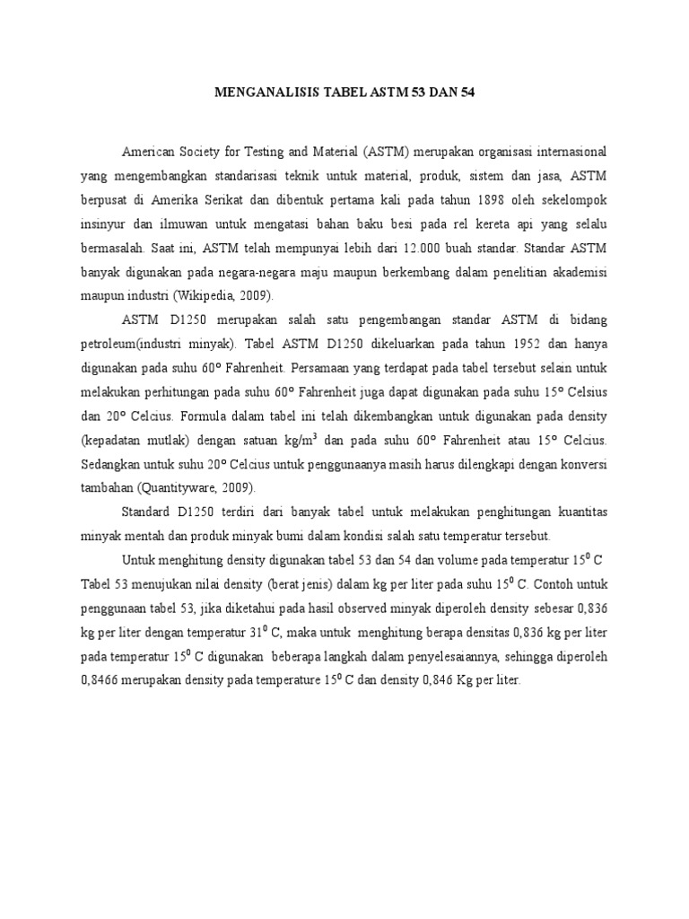 Menganalisis Tabel Astm 53 Dan 54 | PDF