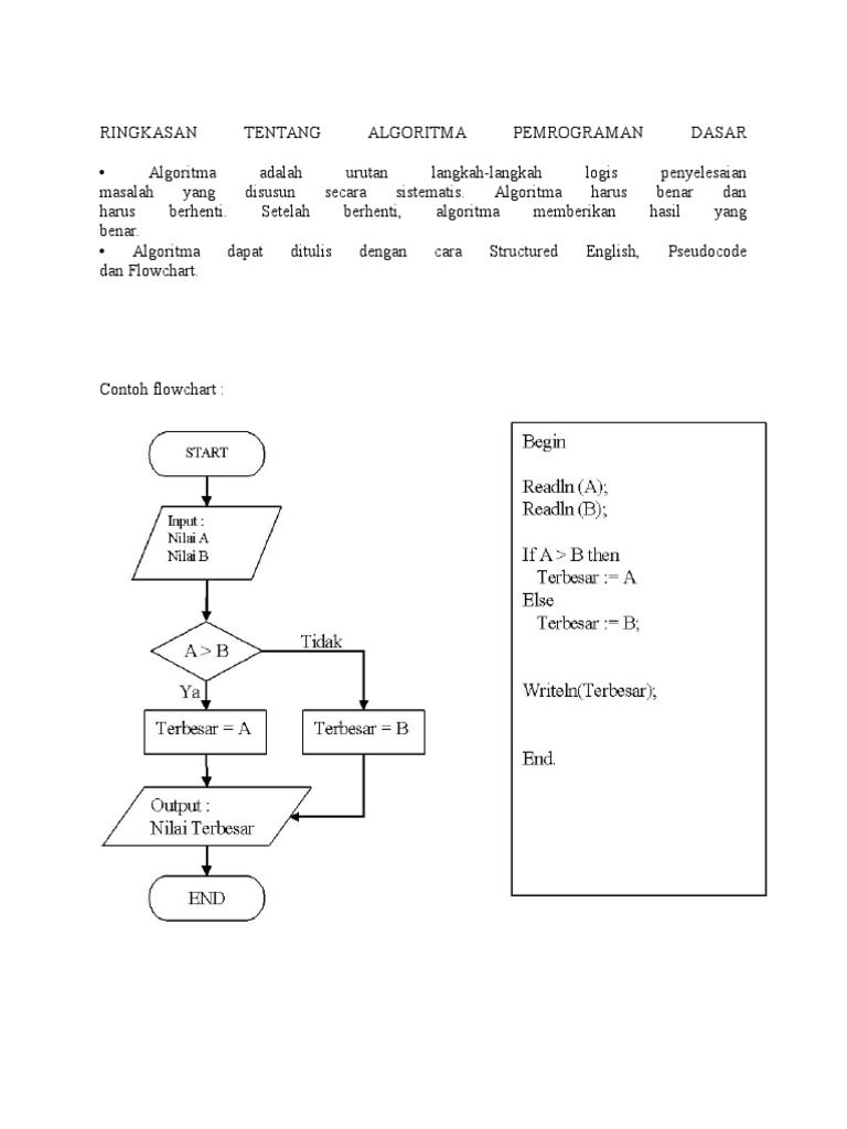 Ringkasan Tentang Algoritma Pemrograman Dasar | PDF | Seni & Disiplin Bahasa | Metode & Bahan Ajar