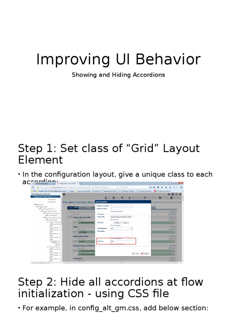 Improving UI Behavior: Showing and Hiding Accordions | PDF