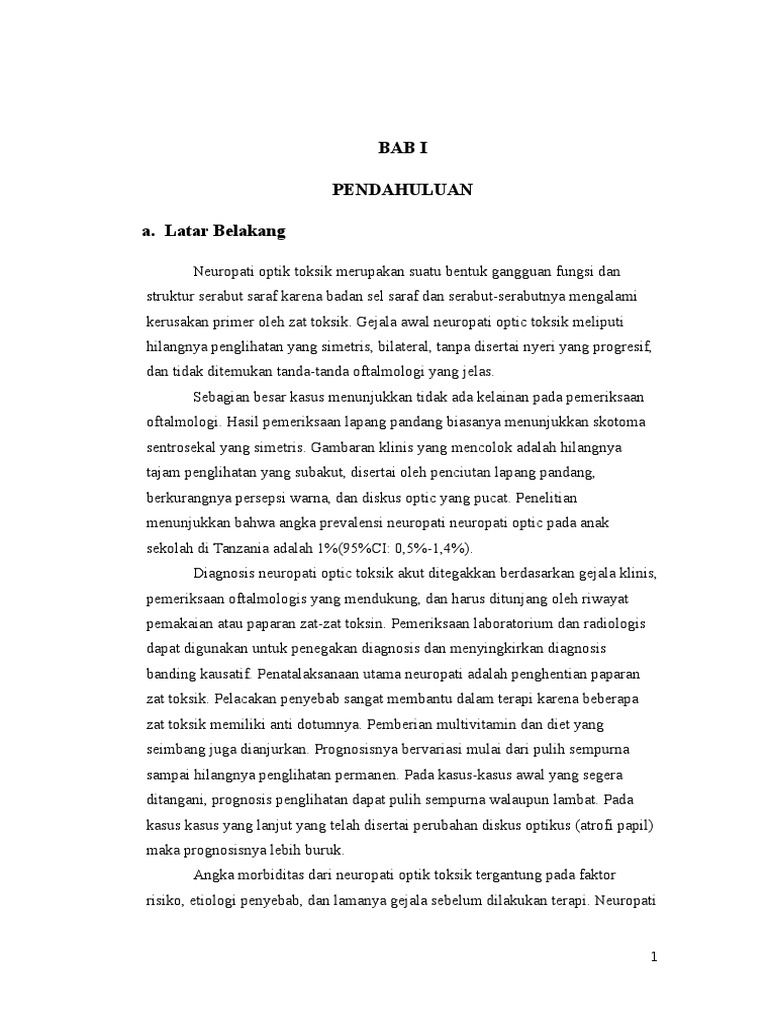 Neuropati Optik Toksik | PDF