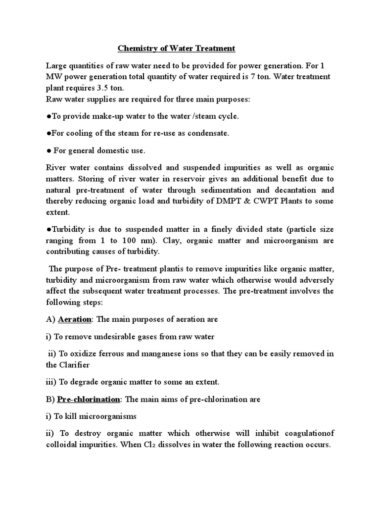 1st Presentation On Chemistry of Water Treatment | PDF | Chemistry ...