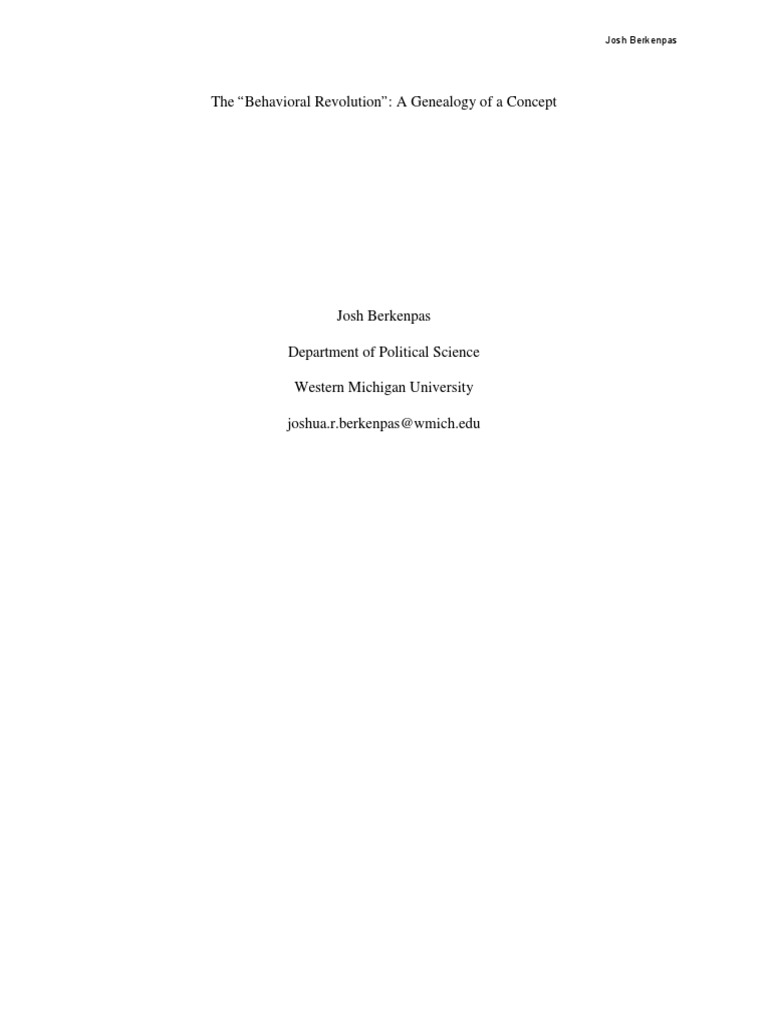 Genealogy of the Behavioral Revolution | PDF | Political Science | Science