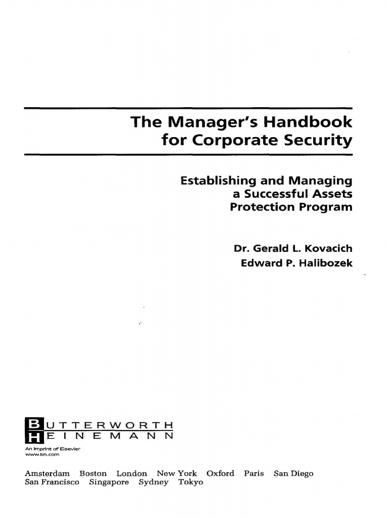 The Manager's Handbook For Corporate Security: Establishing and ...