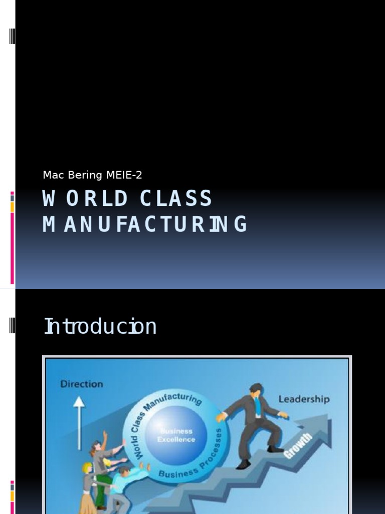 Achieving World Class Manufacturing Status: An Introduction to the ...