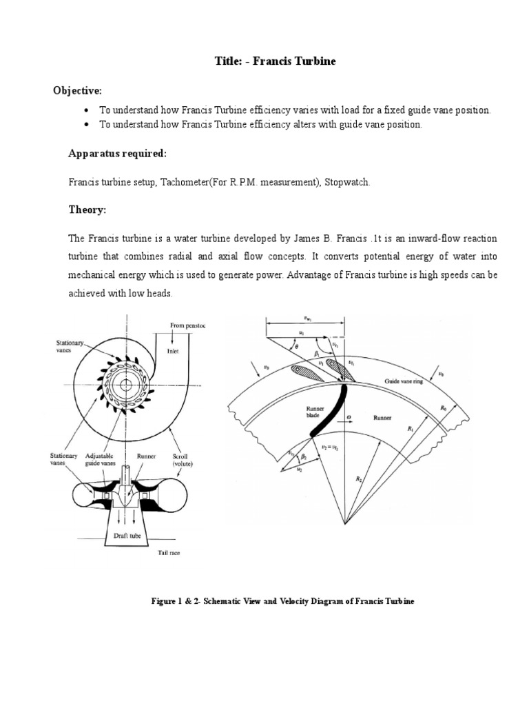 Francis Turbine Manual | Download Free PDF | Turbine | Power (Physics)
