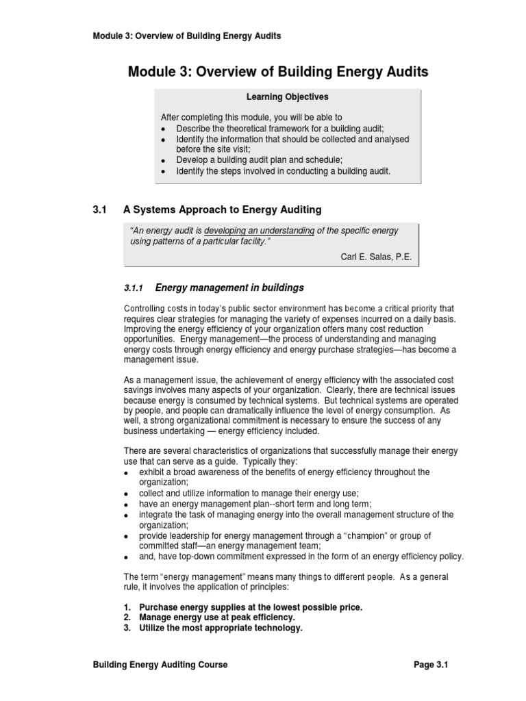 Building Energy Auditing Module 3 - Final PDF | PDF
