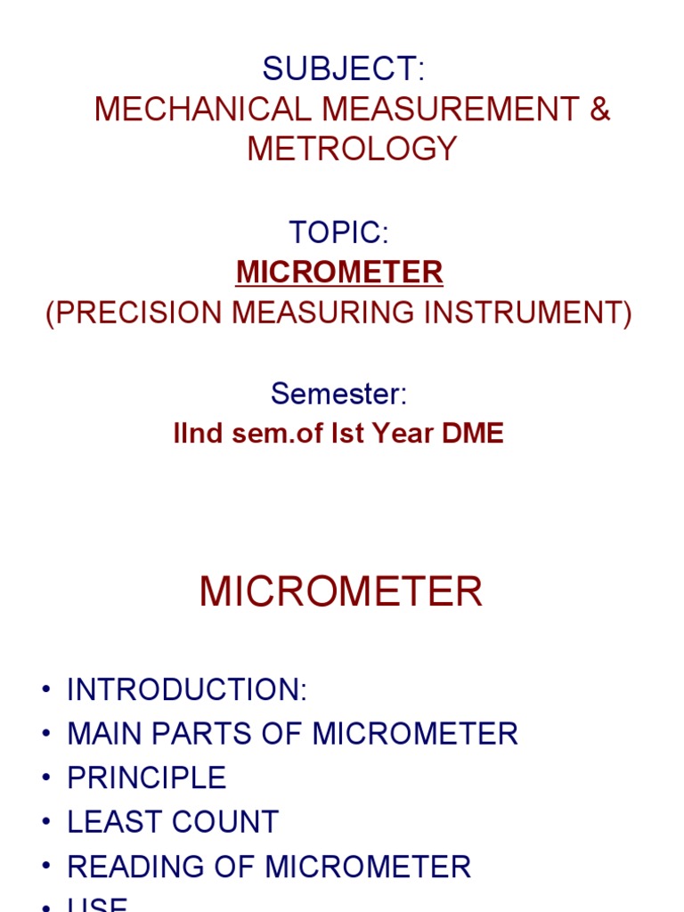 Mechanical Measurement & Metrology: Subject | Download Free PDF | Tools ...
