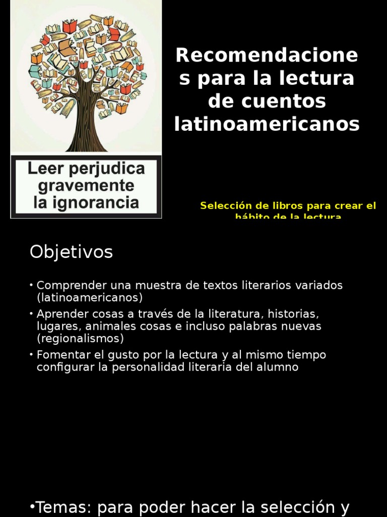Recomendaciones para La Lectura de Cuentos Latinoamericanos | PDF