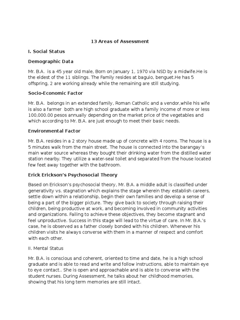 13 Areas of Assessment | PDF