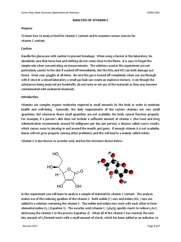 vitamin c analysis.pdf | Titration | Vitamin C
