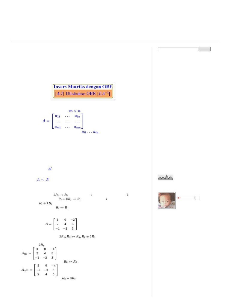 Operasi Baris Elementer (OBE) | PDF