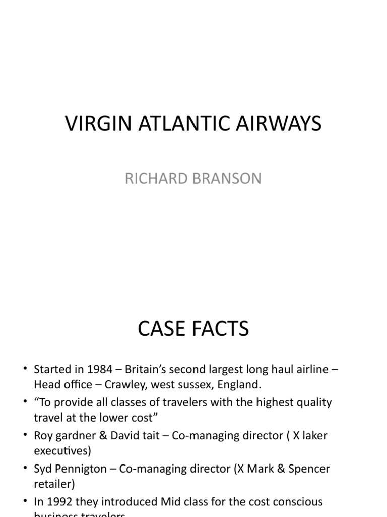 Virgin Atlantic Airways - Swot and Strategies On Case Study | PDF