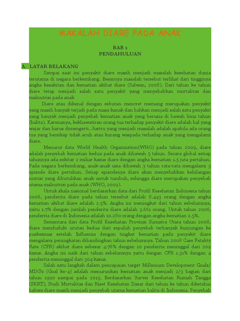 Makalah Diare Pada Anak | PDF