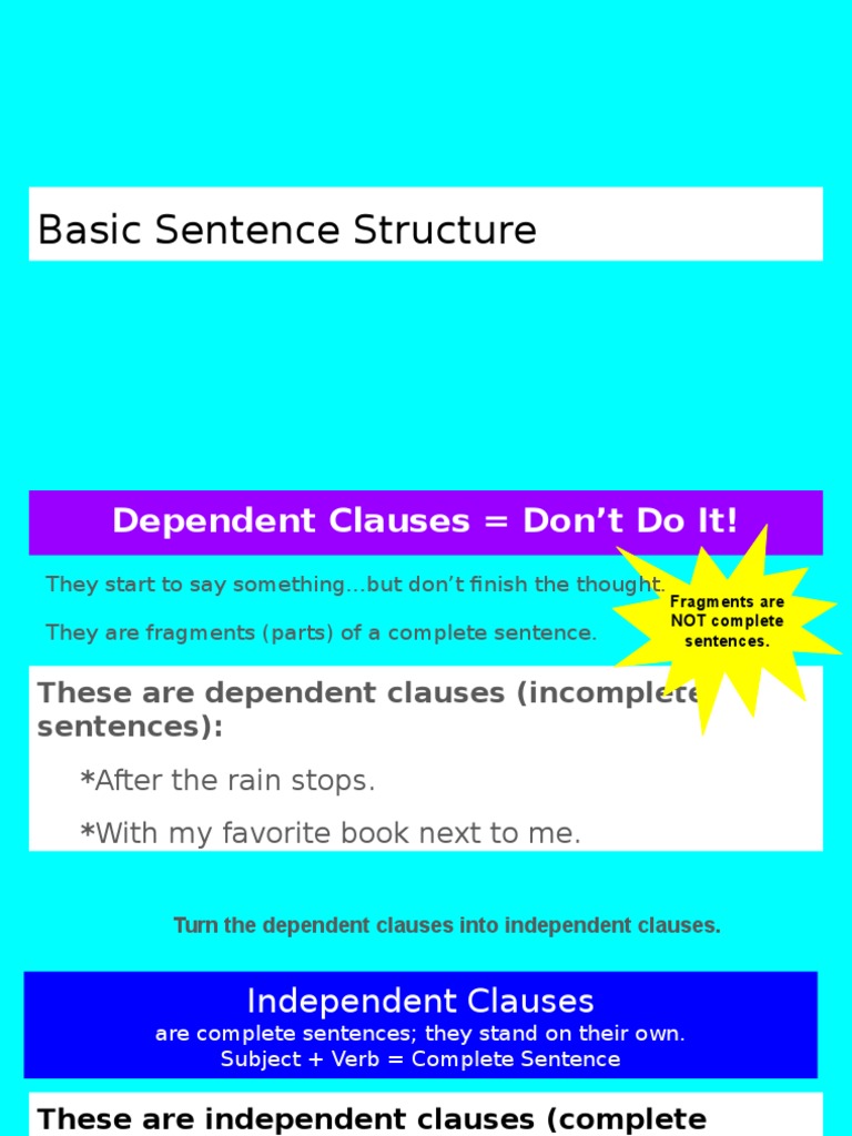 Basic Sentence Structure | PDF