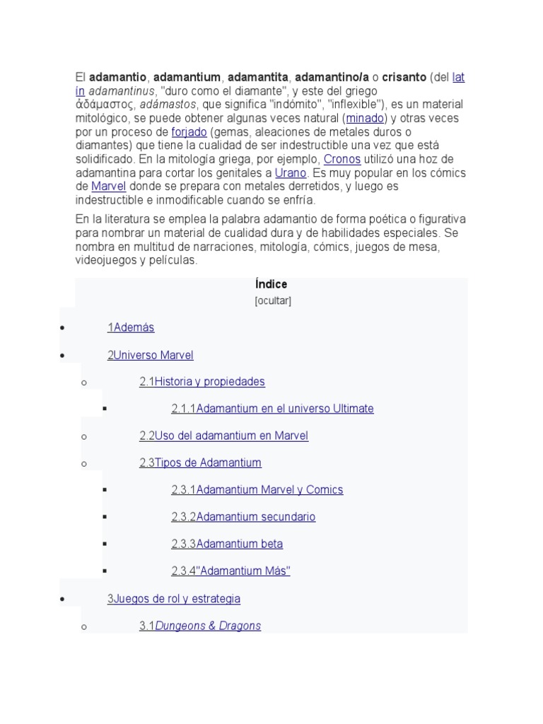 Adamantio | PDF | Comics Marvel | Ocio