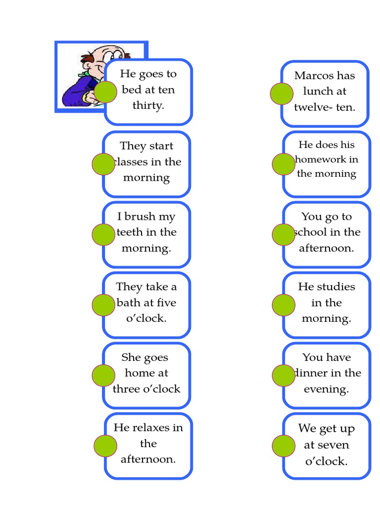 Daily routines and schedules simple present tense activity | PDF