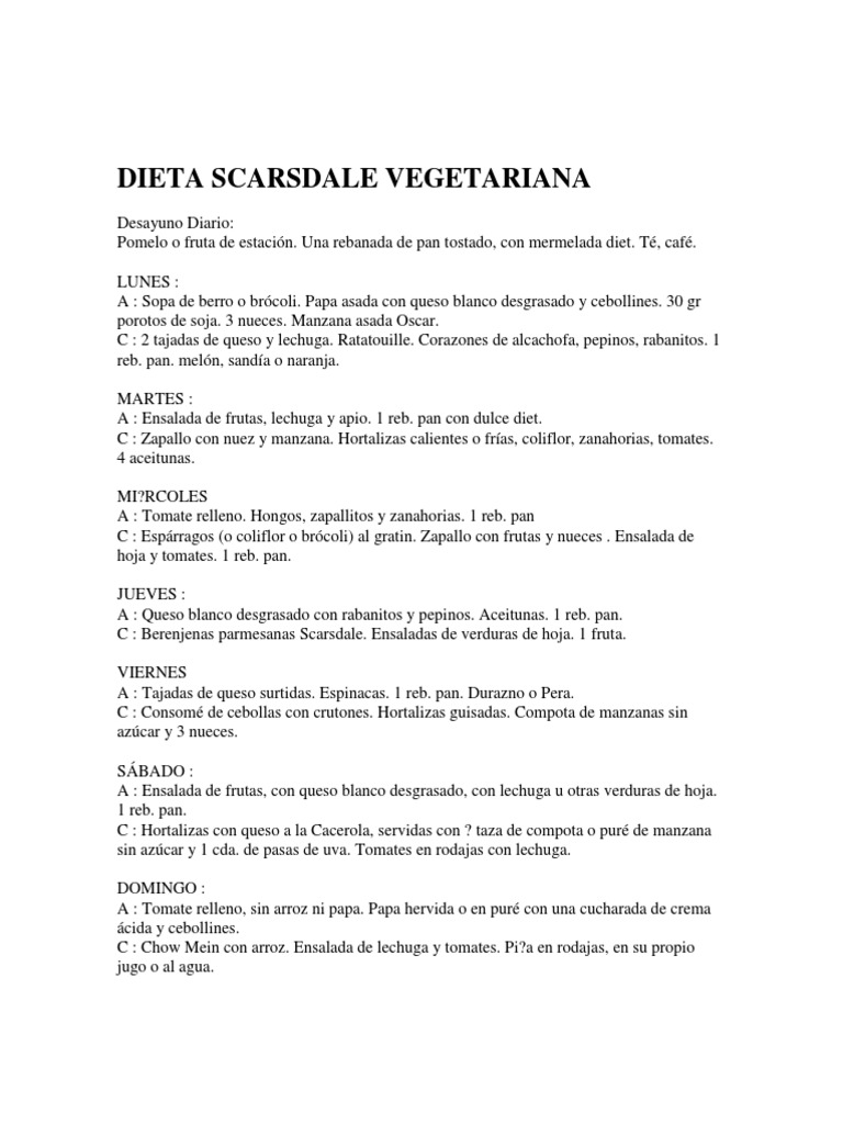Dieta vegetariana equilibrada y variada: Menú semanal de la dieta ...