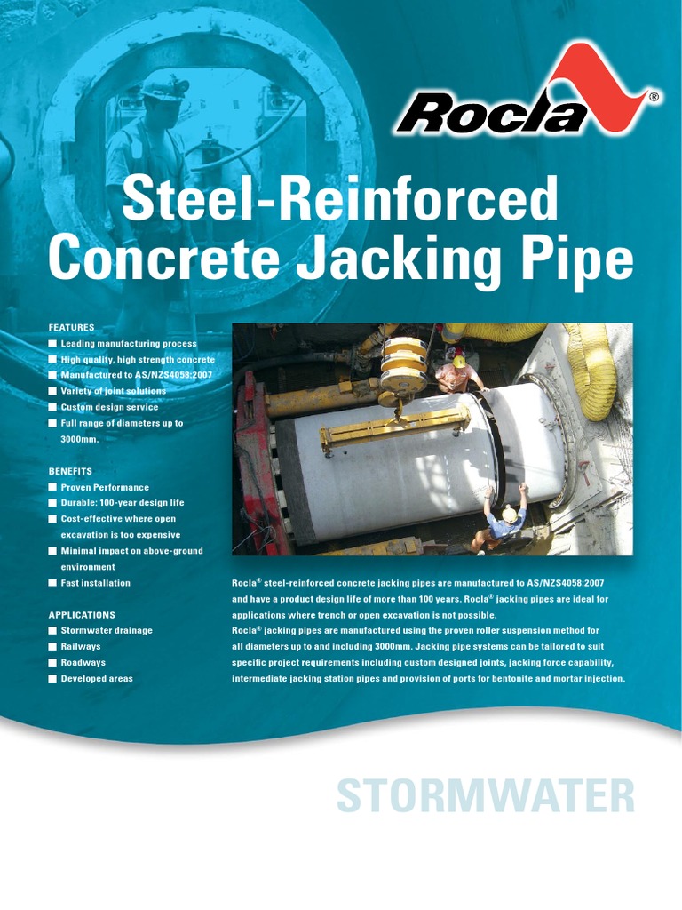 Rocla Jacking Pipe Brochure | PDF | Pipe (Fluid Conveyance) | Concrete
