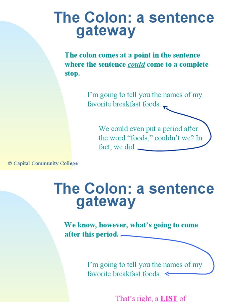 The Colon: A Sentence Gateway | PDF