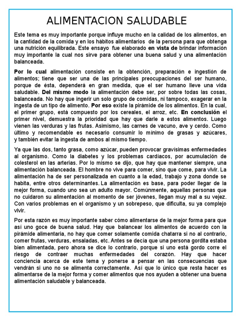 Alimentación Saludable | PDF | Alimentos | Comida y bebida