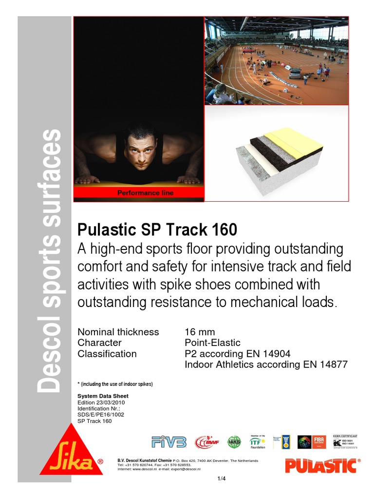 Pulastic SP Track 160 (Indoors - Multi Directional) | PDF | Wear ...