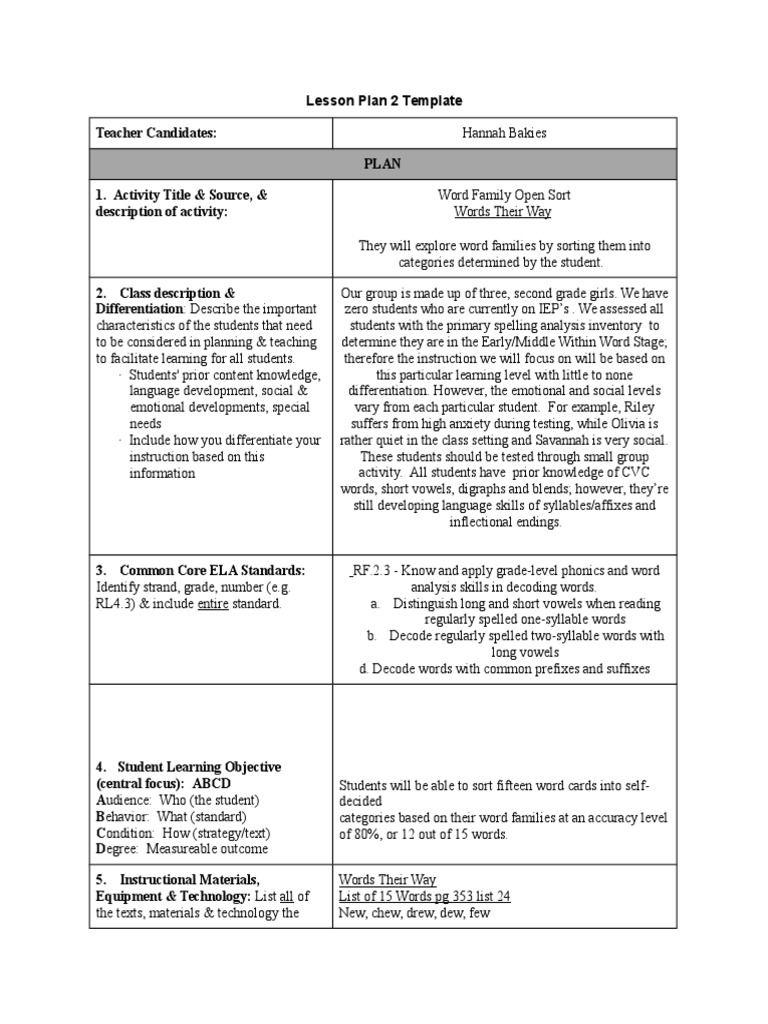 Lesson Plan 2 | PDF | Lesson Plan | Phonics