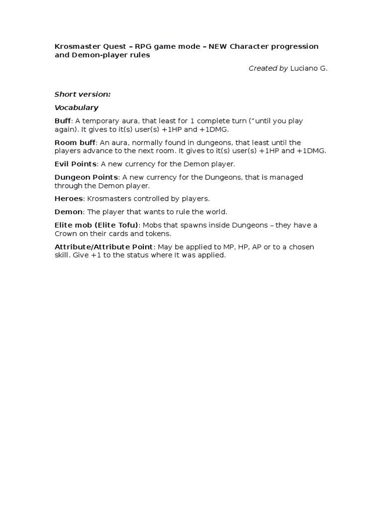 Krosmaster Quest: New RPG Rules Update | PDF | Electronic Games | Role ...