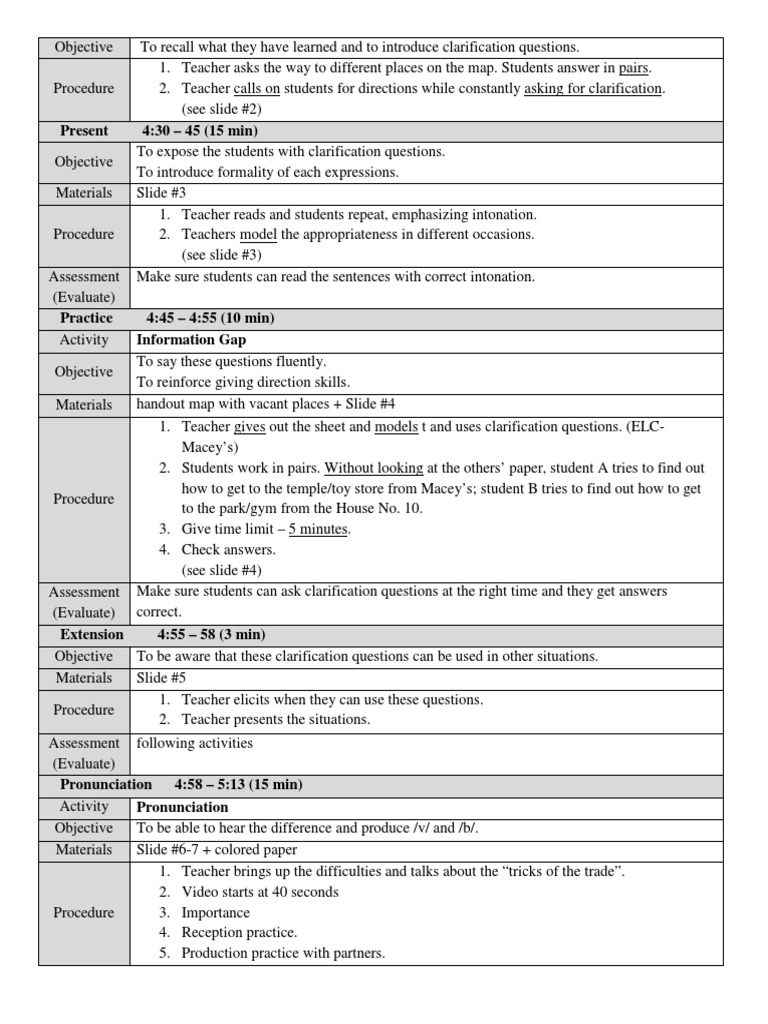 Asking for Clarification | Educational Assessment | Question
