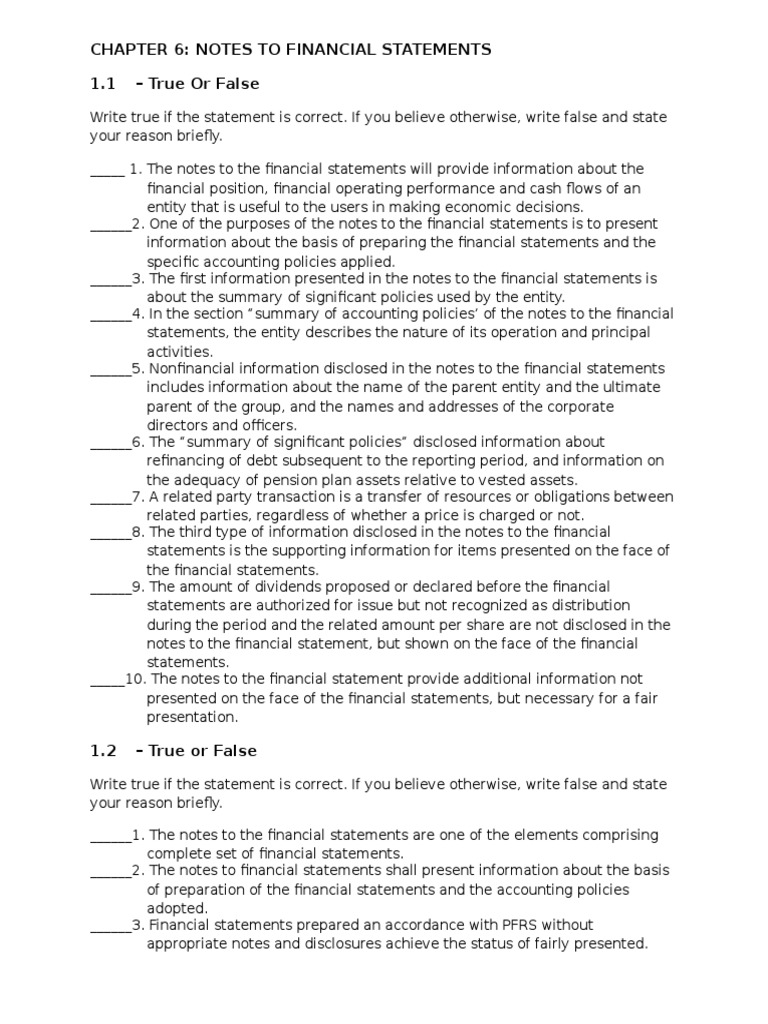 Understanding Financial Statement Notes | PDF | Financial Statement ...