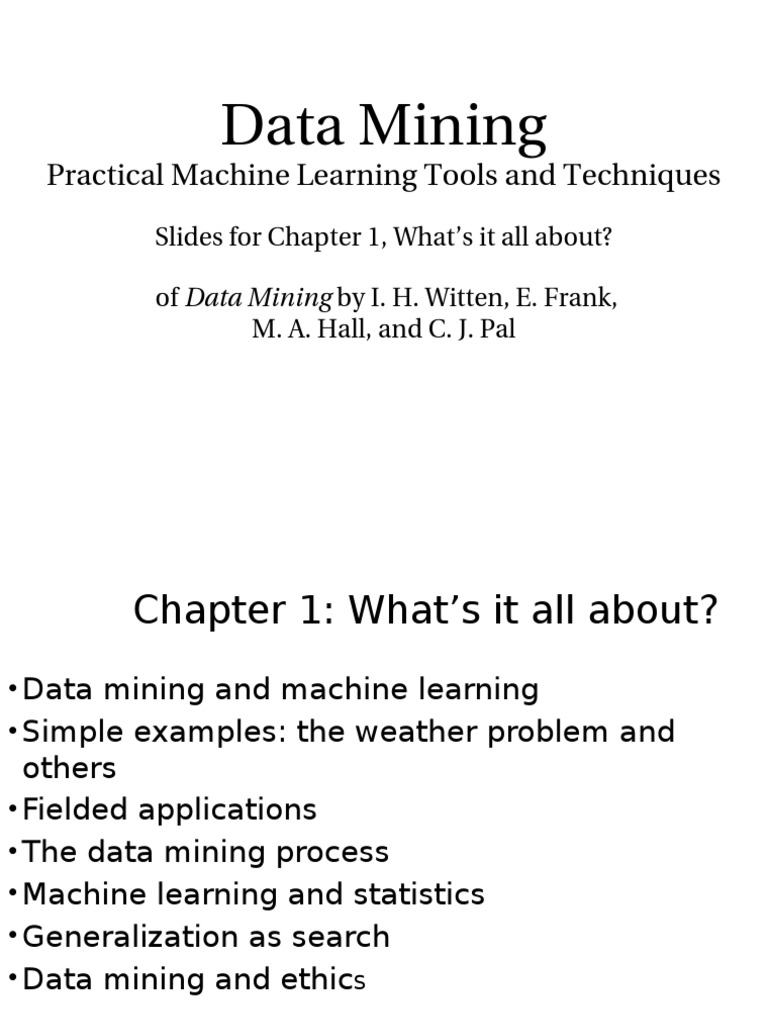 Data Mining: Practical Machine Learning Tools and Techniques | PDF | Machine Learning | Data Mining