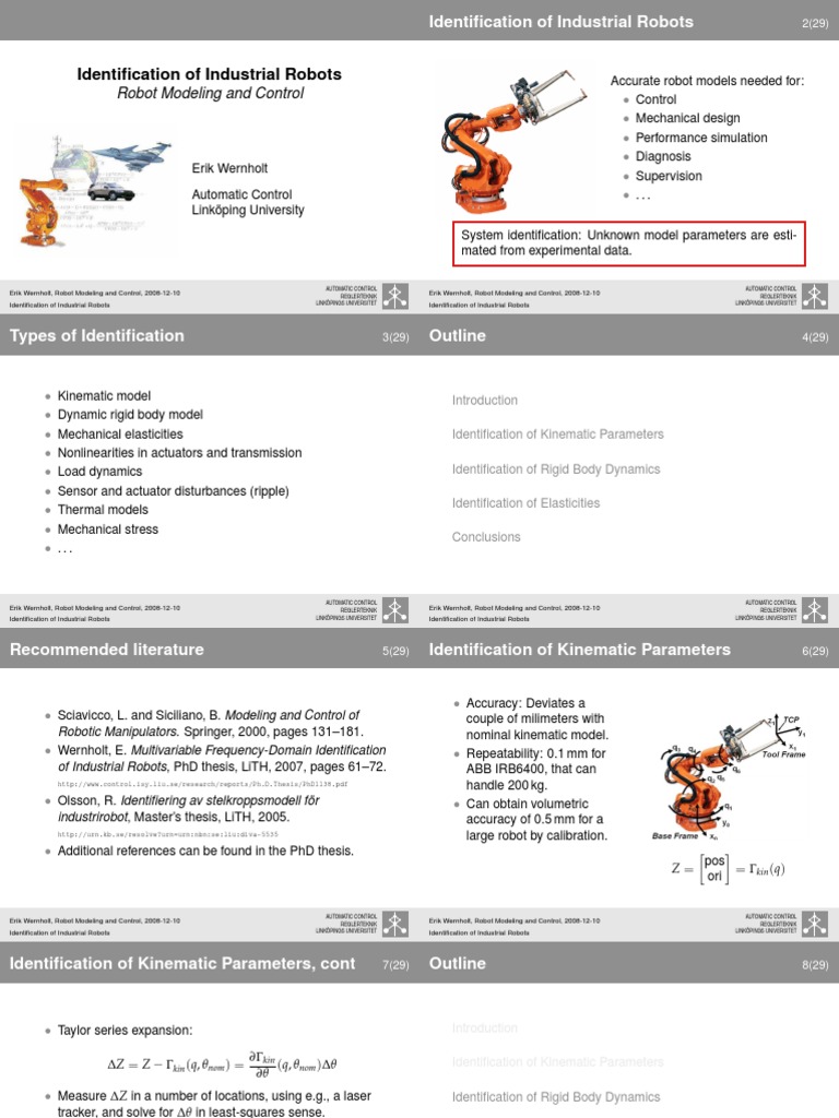 Identification of Industrial Robots: Robot Modeling and Control | PDF ...