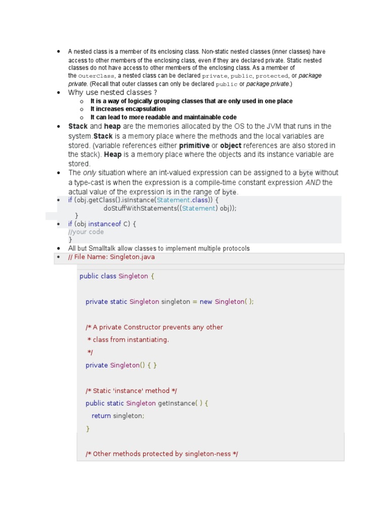 Imp Points For OOP Java | PDF | Class (Computer Programming) | Inheritance (Object Oriented ...