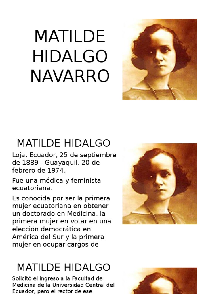 Matilde Hidalgo Navarro | PDF
