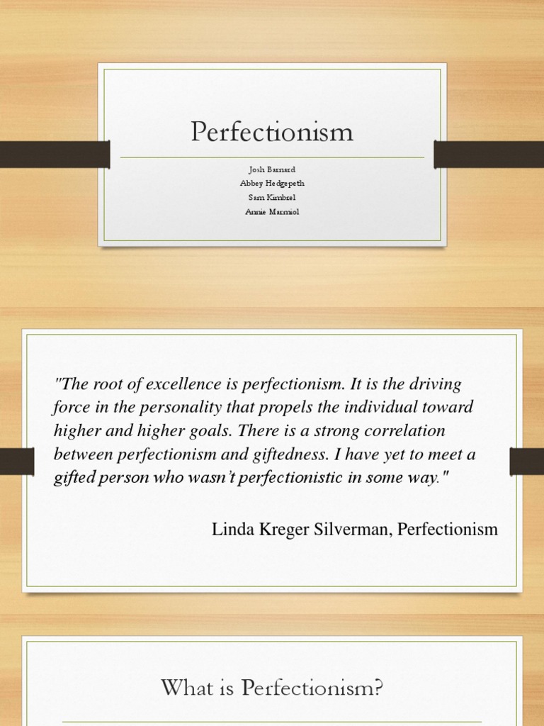 perfectionism ppt | Perfectionism (Psychology) | Intellectual Giftedness