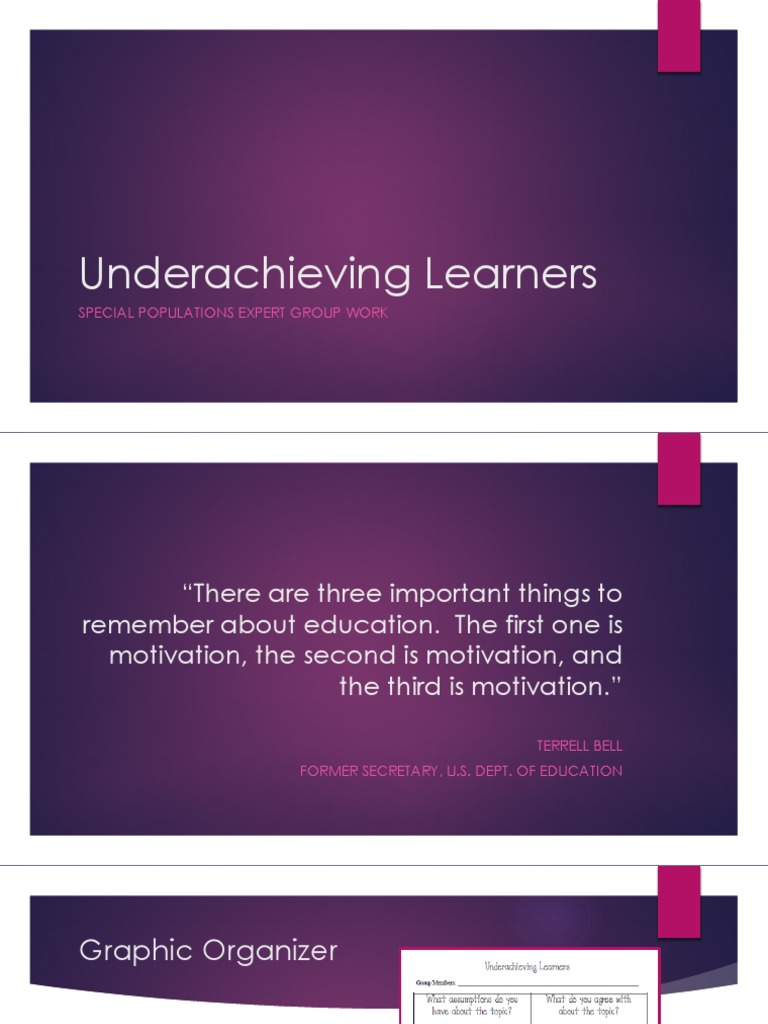 Underachieving Learners | PDF | Project Based Learning | Motivation
