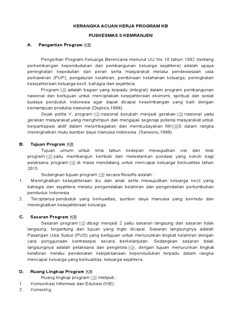 Inovasi Program KB di Puskesmas | PDF