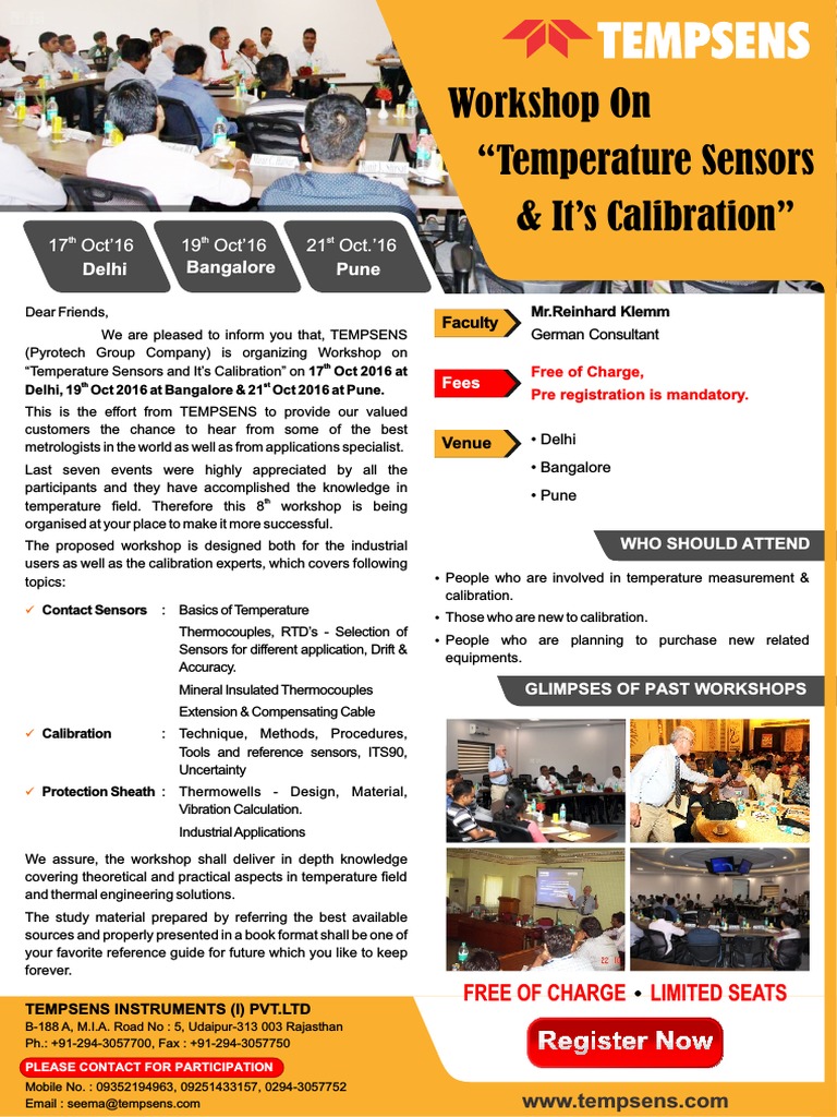 Workshop On "Temperature Sensors & It's Calibration": Register Now ...